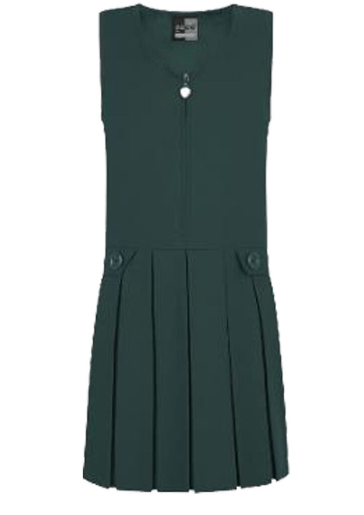 Girls Kids Uniform Box Pleat Pinafore School Wear Sleeveless Zip Front ...